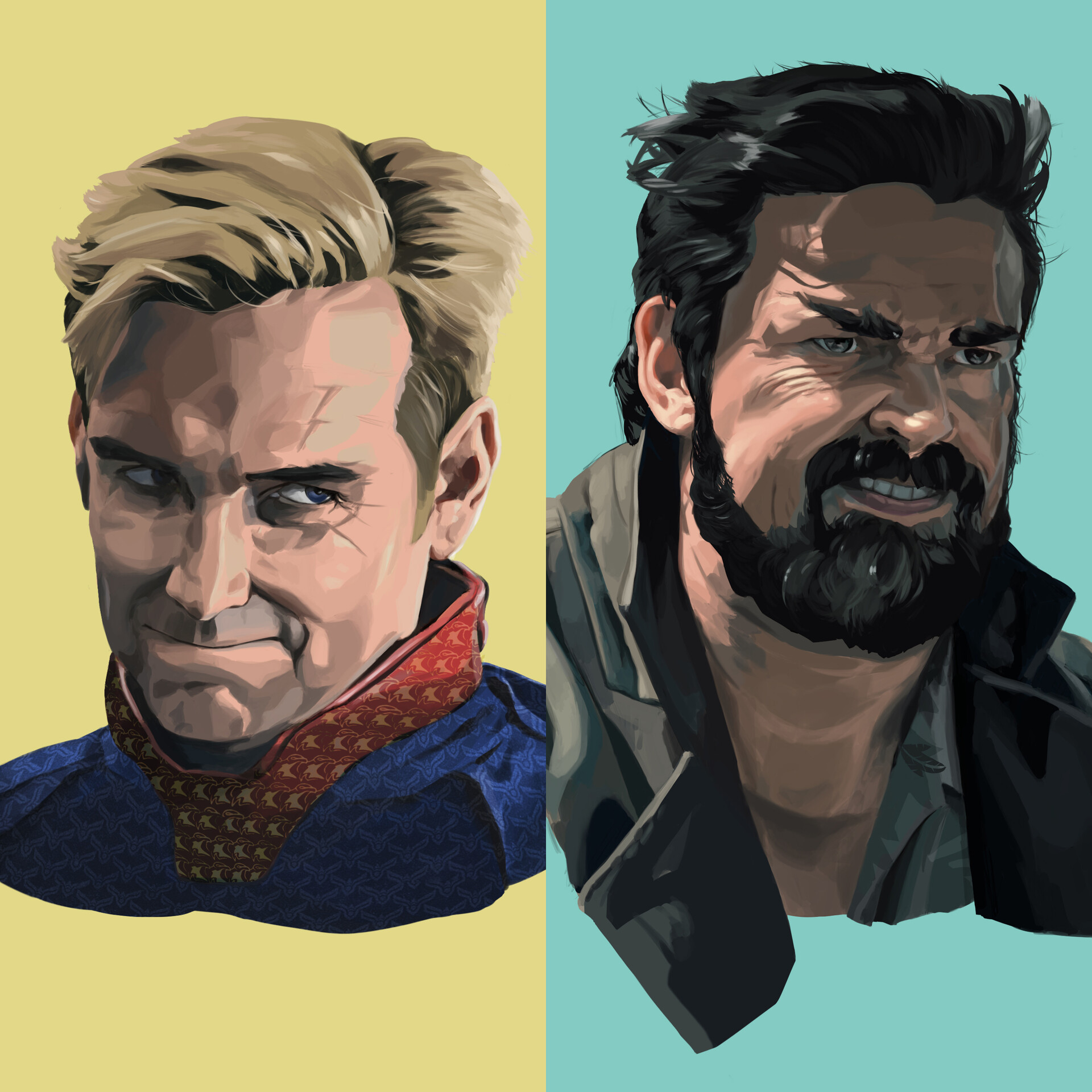 ArtStation - Homelander and Billy Butcher - Portrait Study