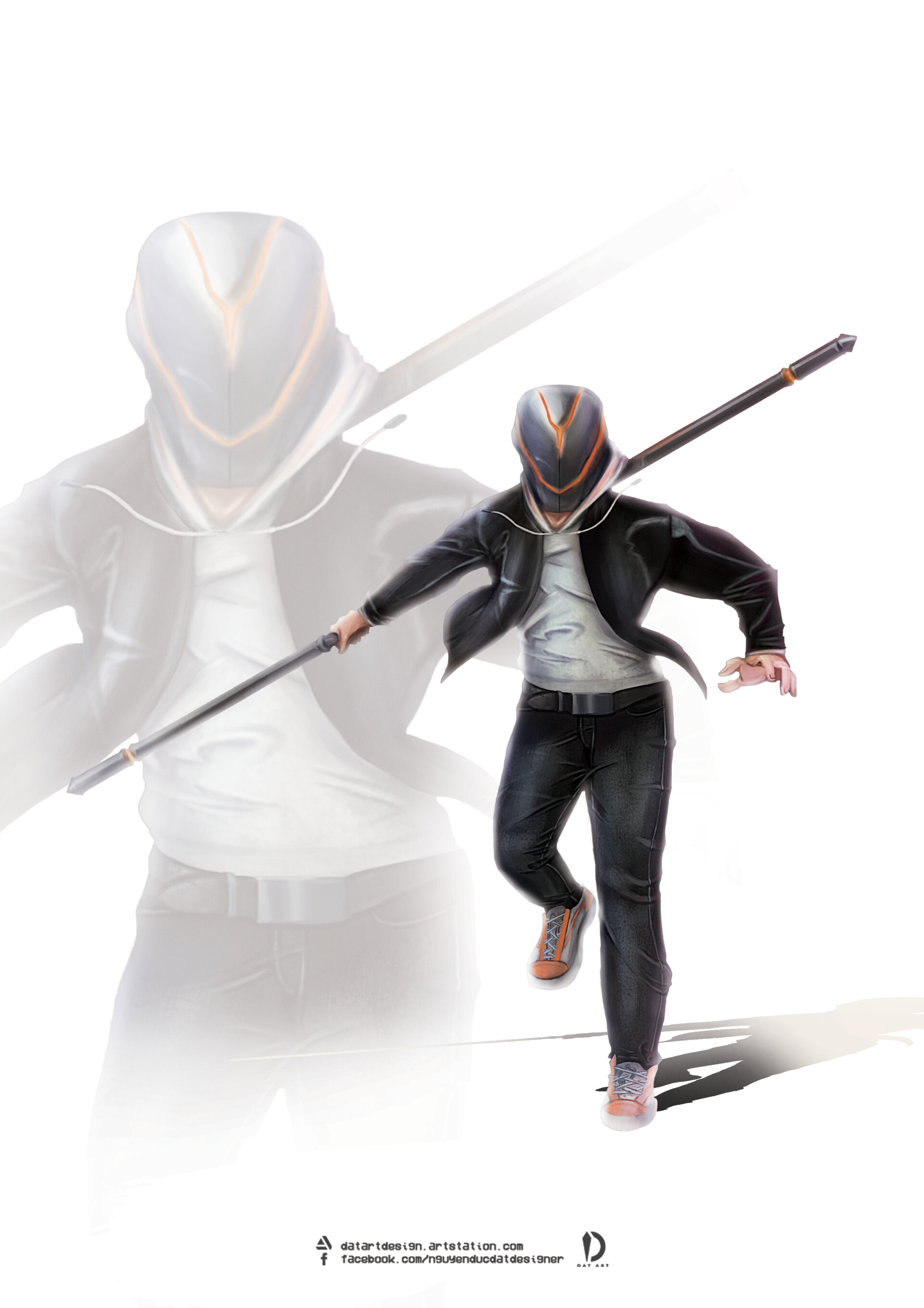 ArtStation - CHARACTER CONCEPT - Masked Staff Fighter - Modern Fururistic