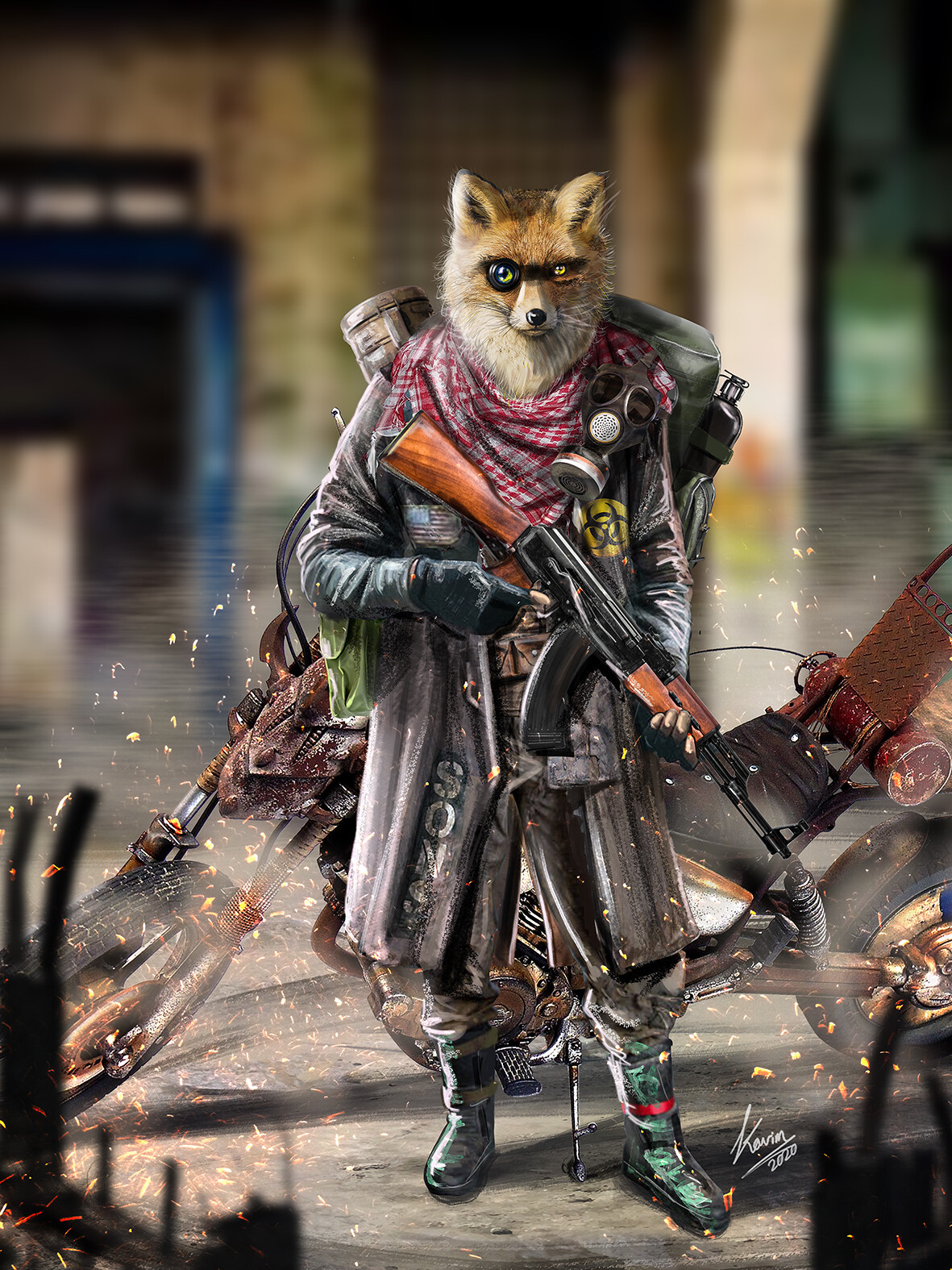 ArtStation - Post apocalyptic Fox Adventurer