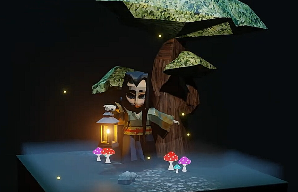 ArtStation - A Midnight Stroll- Low Poly 3D scene