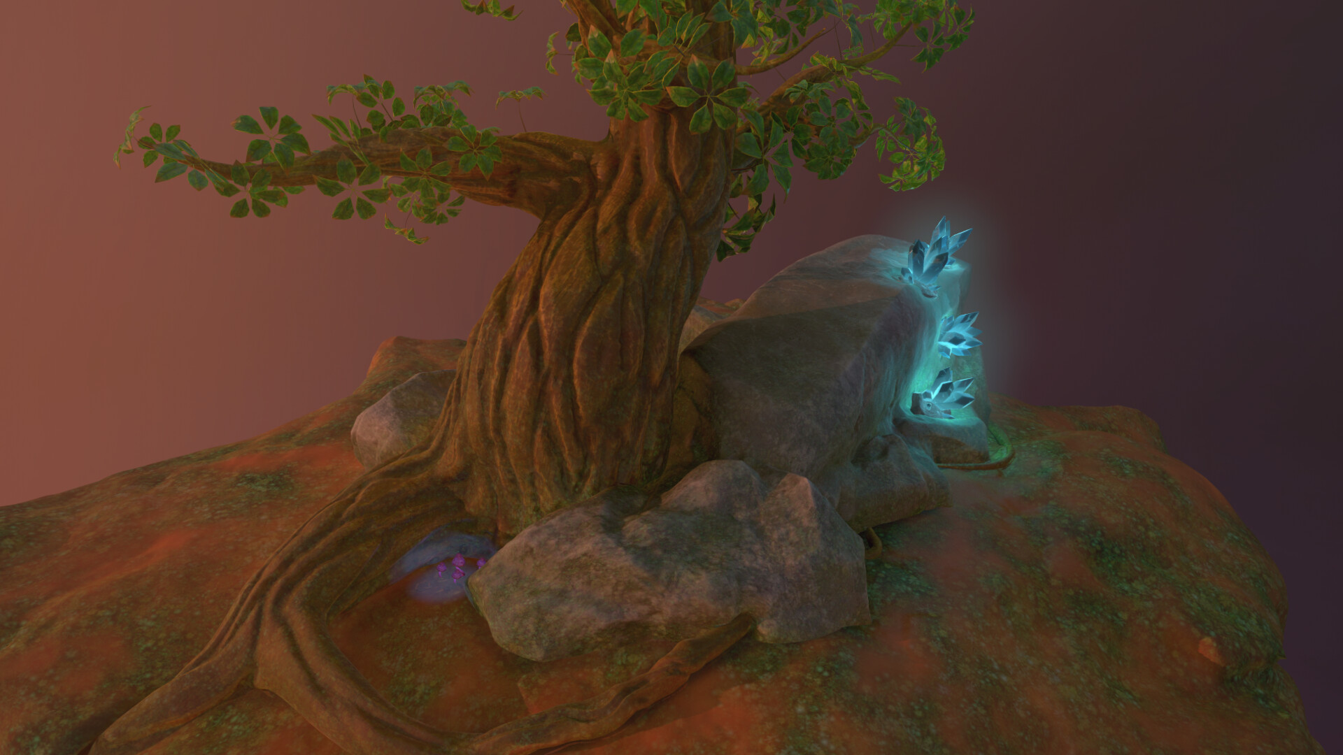 ArtStation - Stylized tree with crystals