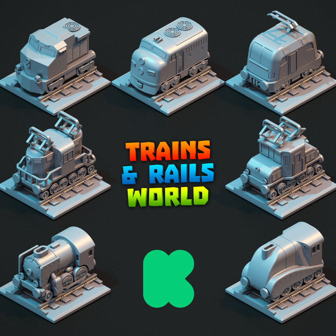 ArtStation - Trains & Rails World - 3D printable models and Chess Set
