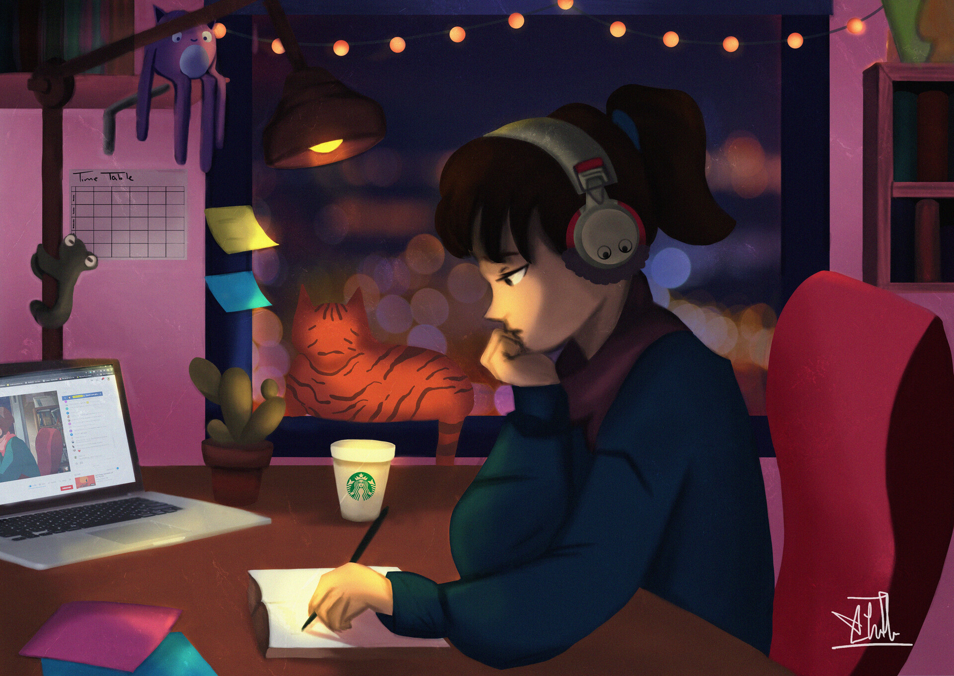 ArtStation - Lo-Fi Study Girl