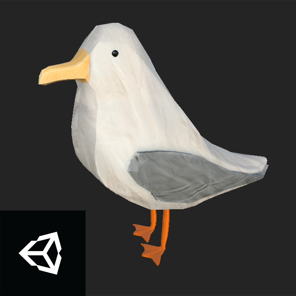 ArtStation - Seagull [Low Poly] for WIP Game, "Turtle Voyage" [Unity]