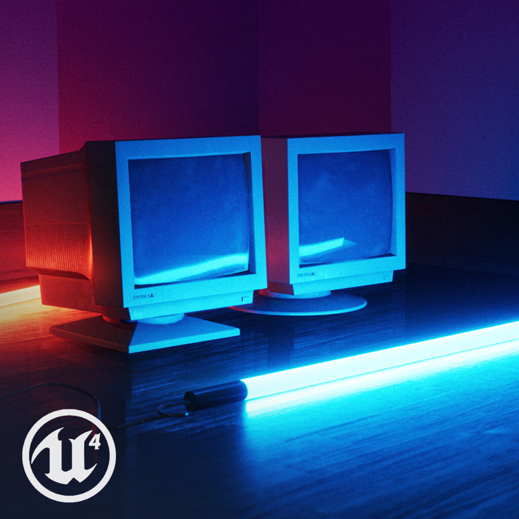 ArtStation - Monitors in Neon Light