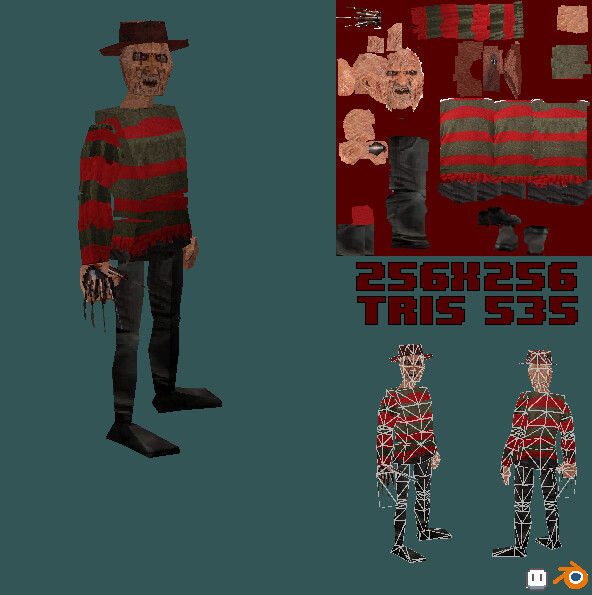 ArtStation - PS1 Style Freddy Krueger