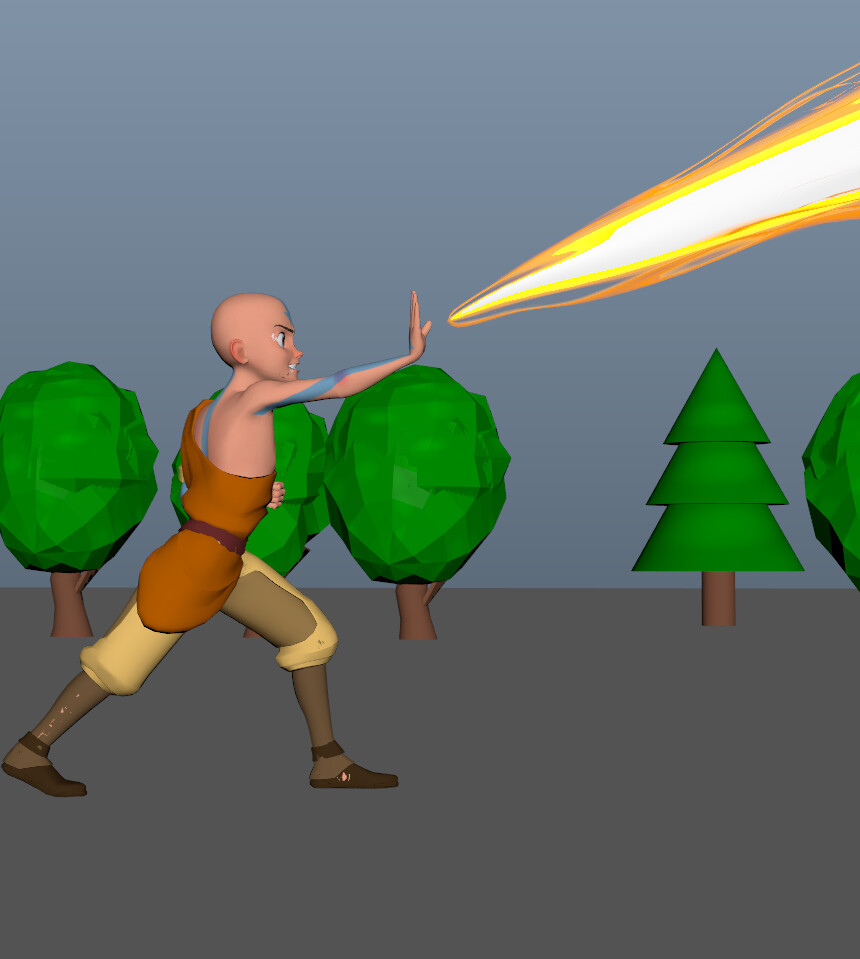 ArtStation - The Avatar Fire-Bending With Aang.