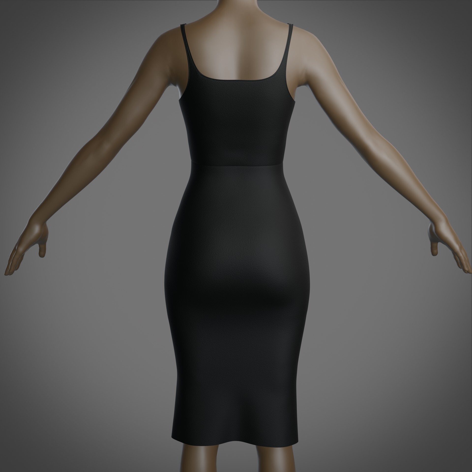 ArtStation - 3D Female bodycon dress - sleeveless bodycon