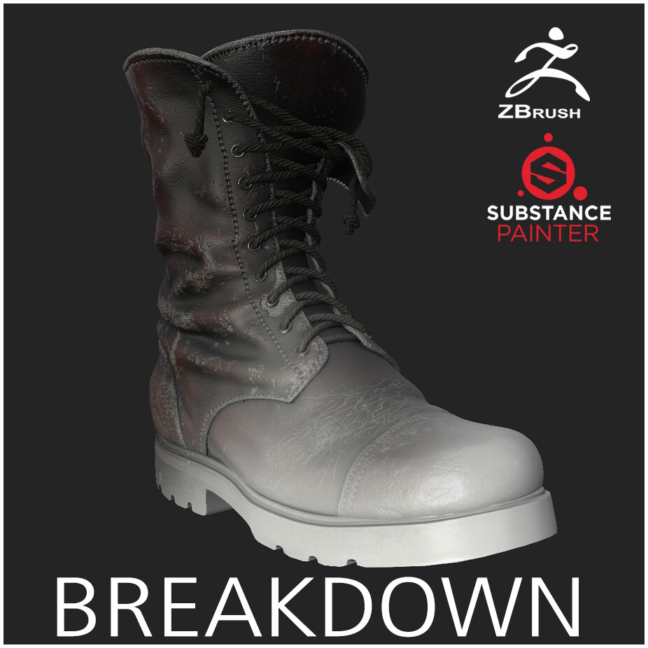 ArtStation - Worn Boots Breakdown