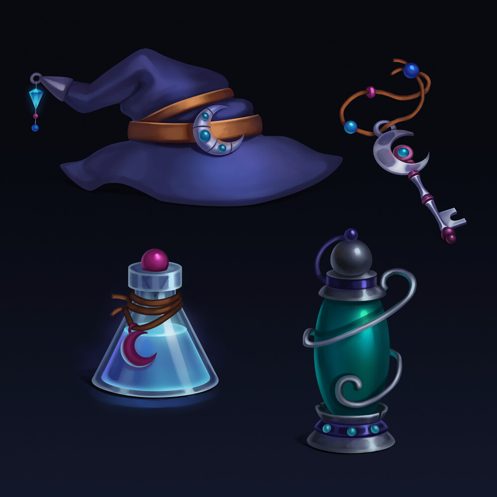 ArtStation - Moon Witch Props
