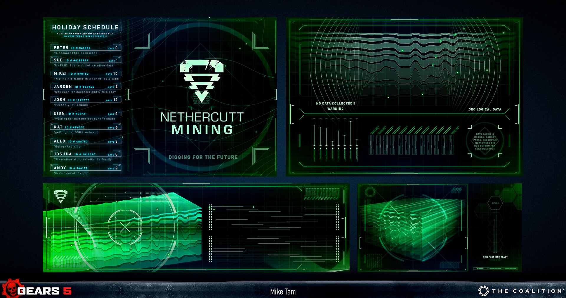 ArtStation - Gears 5 Escape Saferoom screen UI