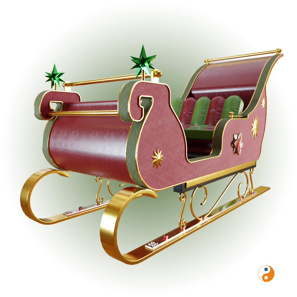 ArtStation - Xmas Models 2020 Straw Stars - Truck - Sledge