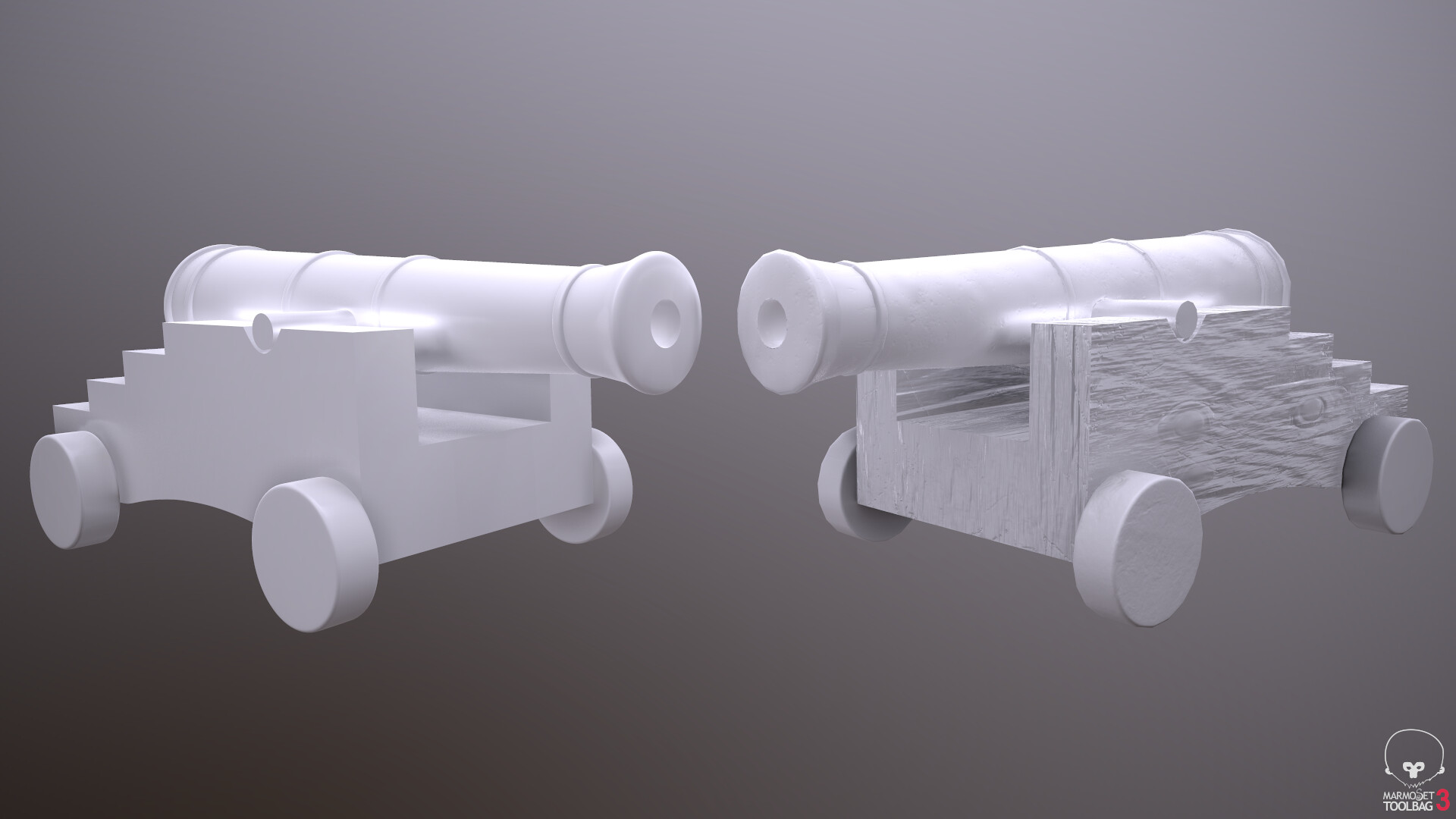 ArtStation - High to Low Poly Bake (Cannon)