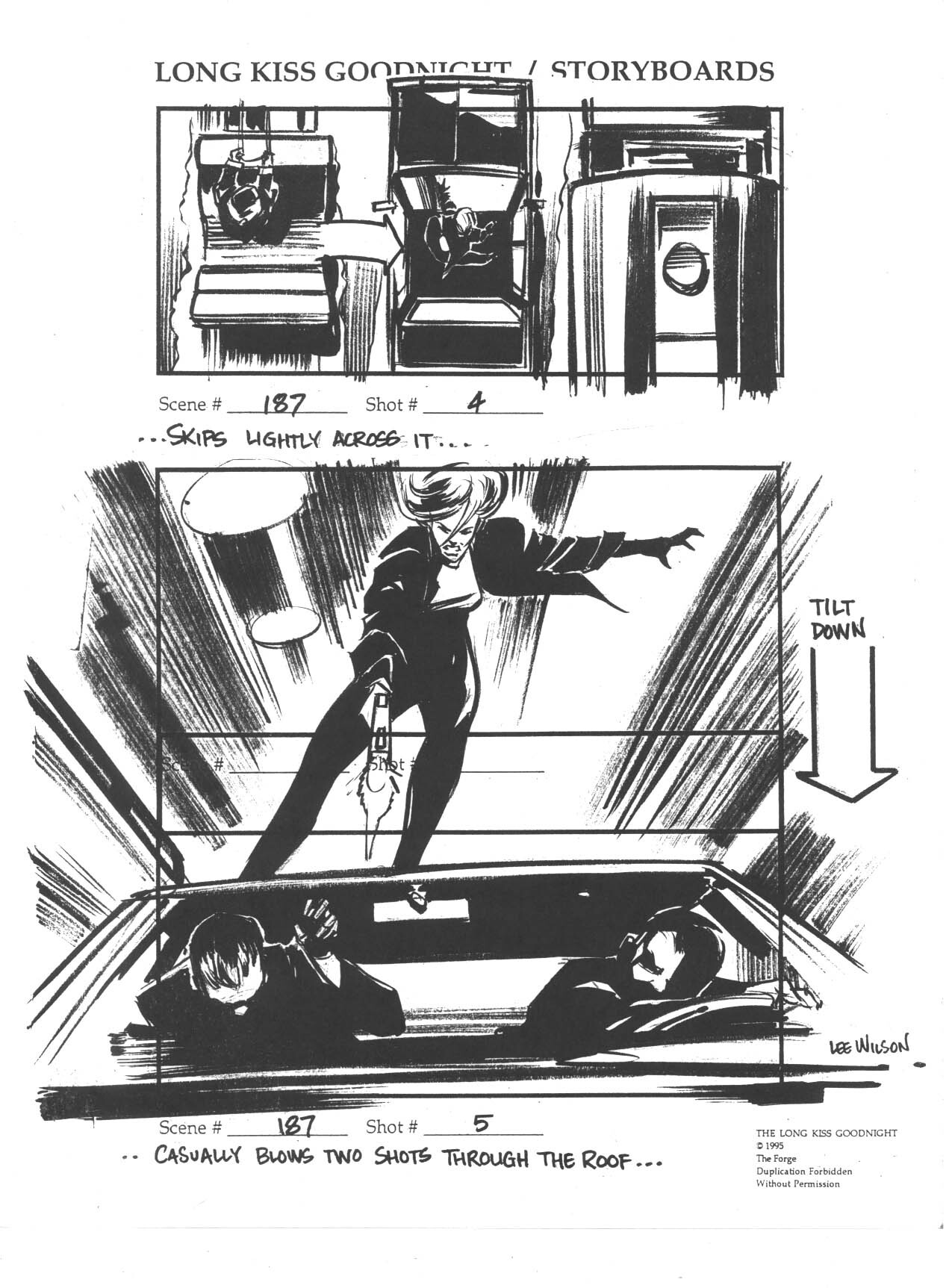 ArtStation - The Long Kiss Goodnight storyboards (1995)
