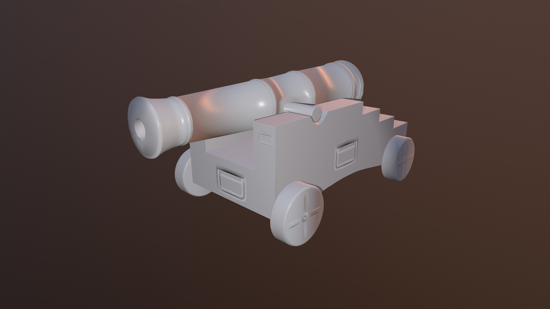 ArtStation - Low Poly Cannon With High Poly Mesh Bake