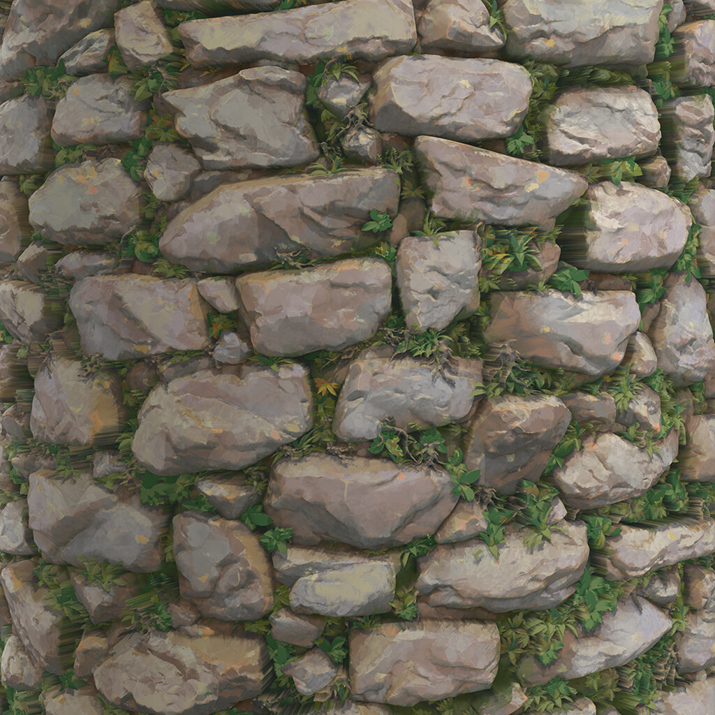 ArtStation - Painterly Old Stone Wall