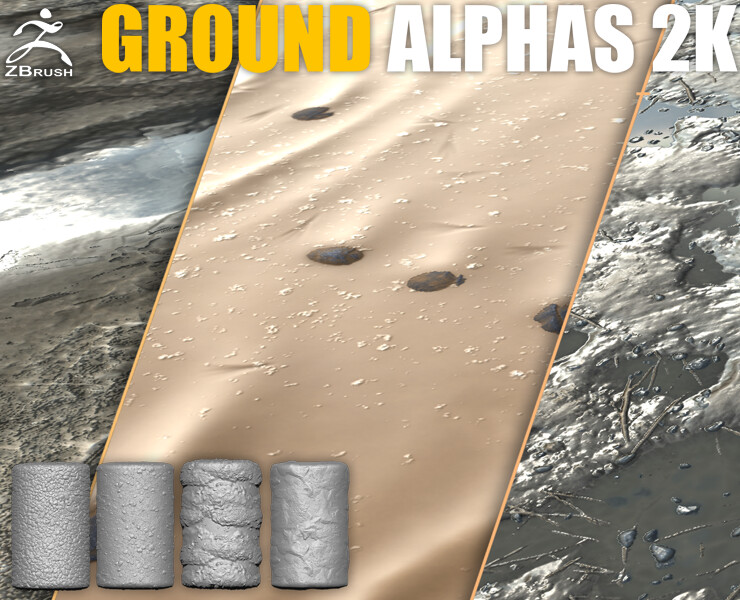 ArtStation - New product - 20 Ground & Terrain Alphas Vol.2
