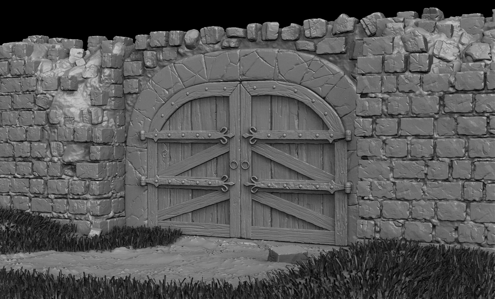 ArtStation - Old Castle Gate Sculpt