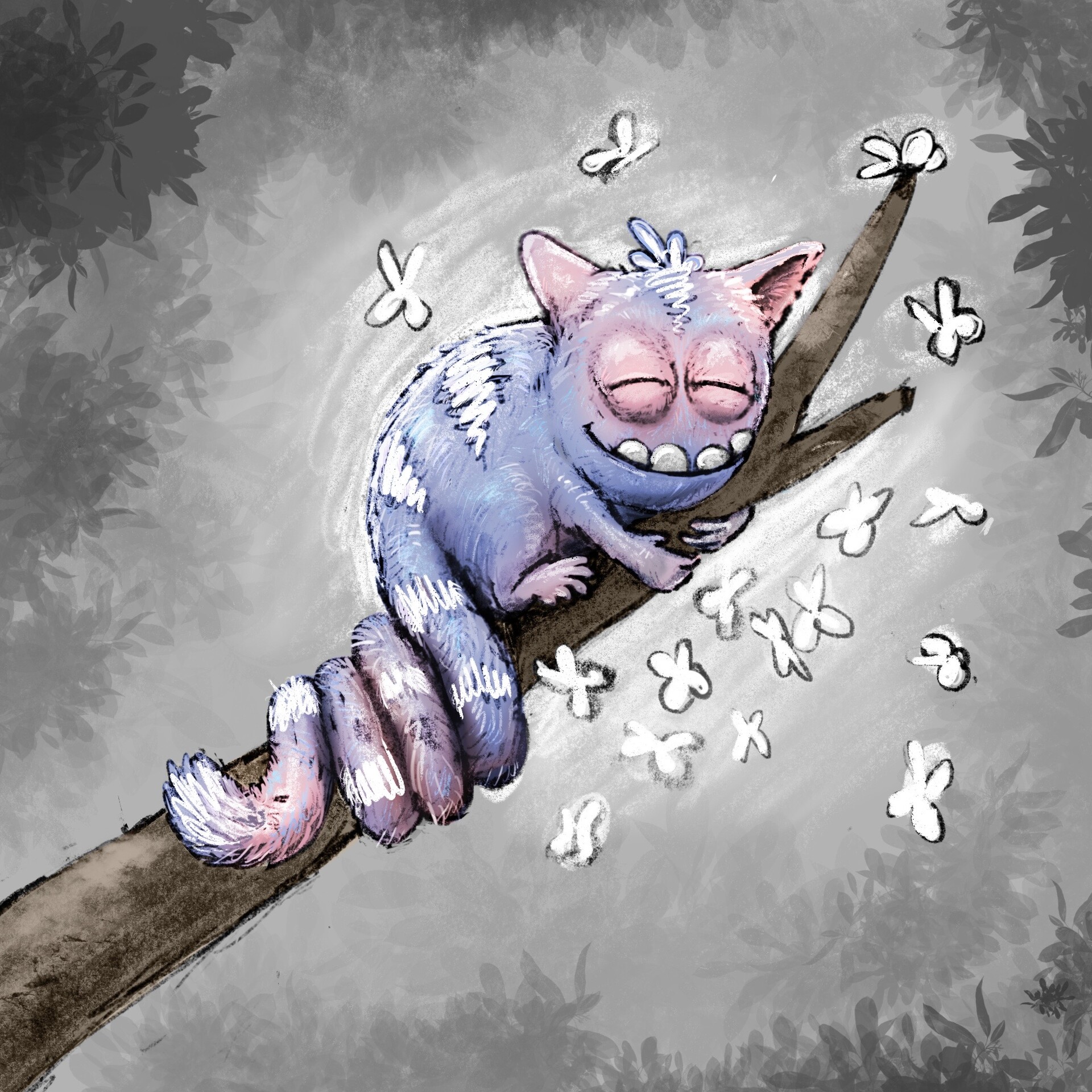 ArtStation - Monster sleeping on a branch