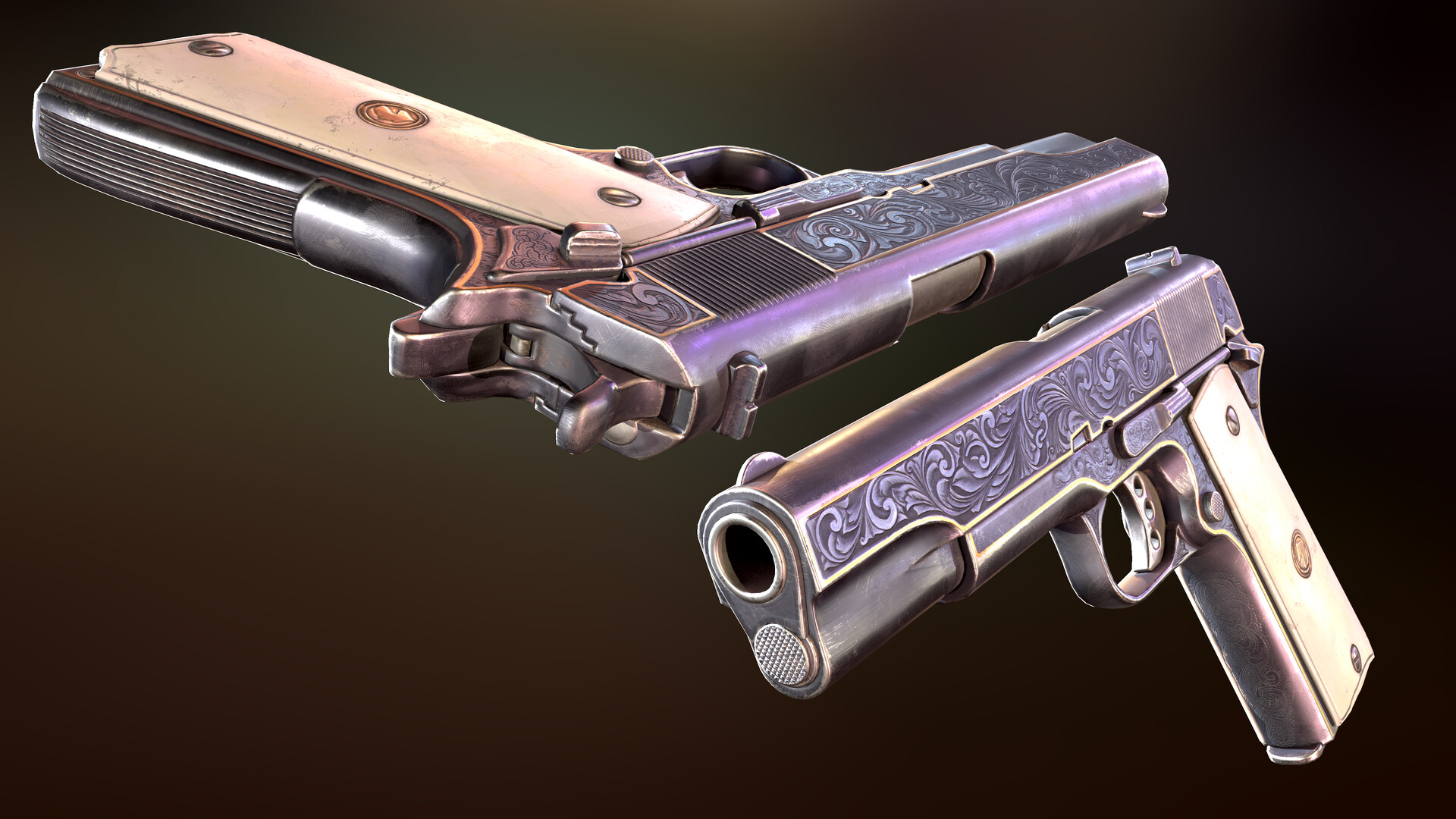ArtStation - Pimp my gun (Engraved 1911)