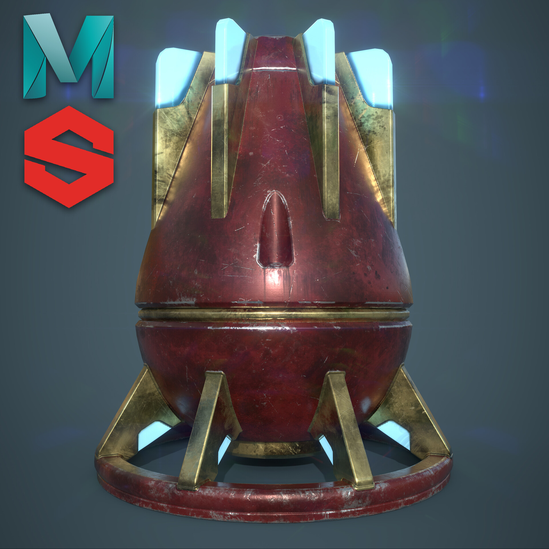 ArtStation - Bomb (Iron Man Themed)- Retopology and Texture Work