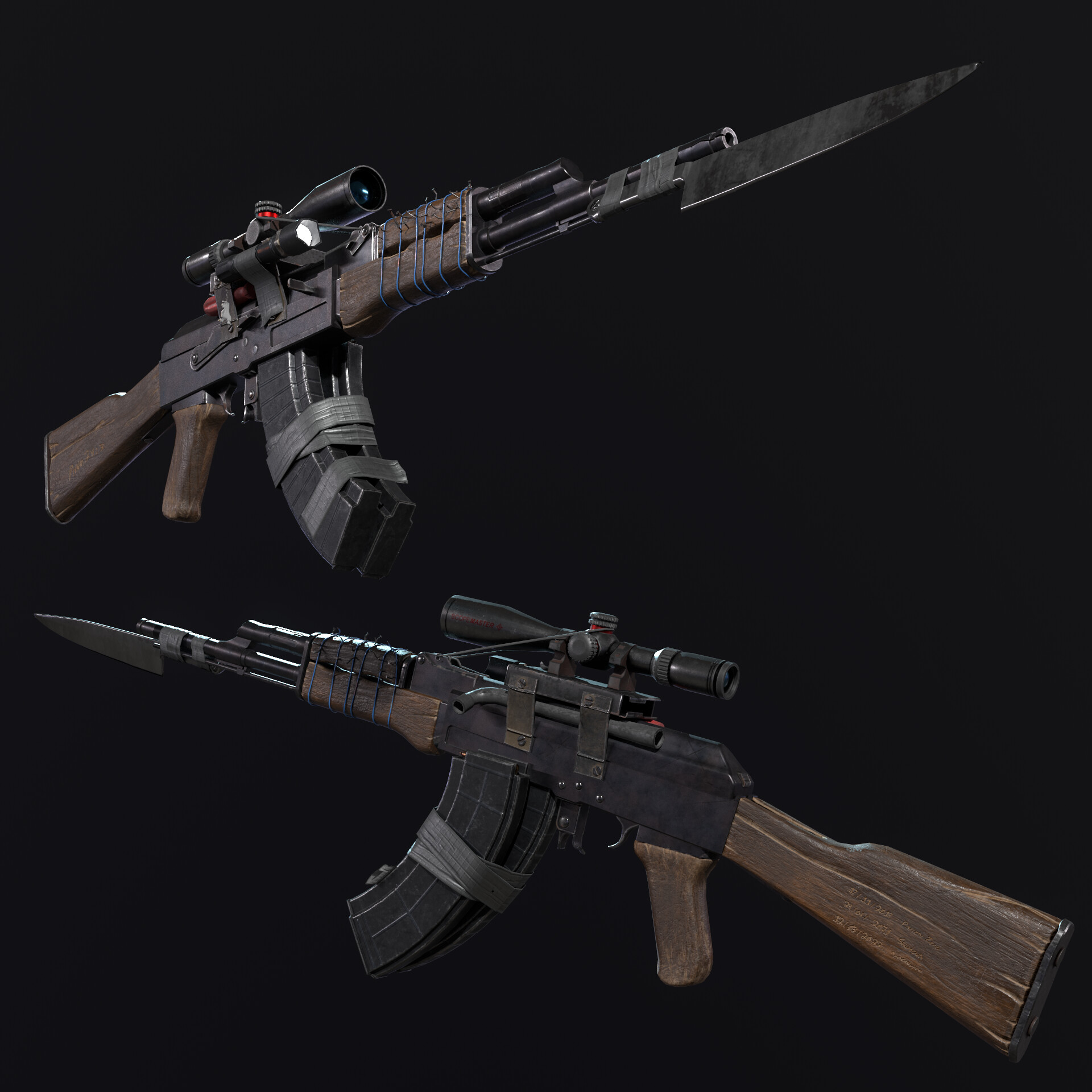 ArtStation - Post Apocalypse Improvised AK 47