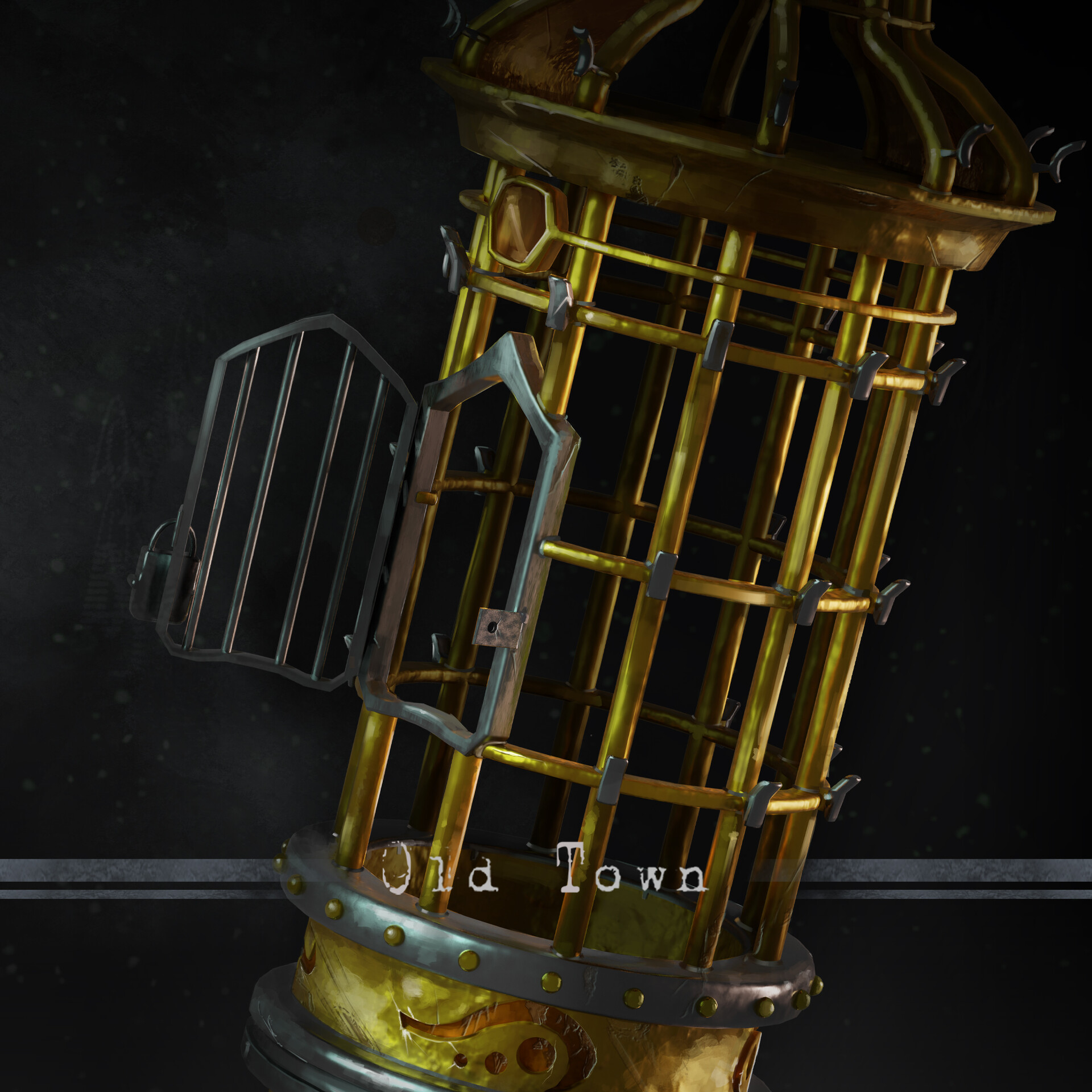 ArtStation - back cage for birds-Old Town