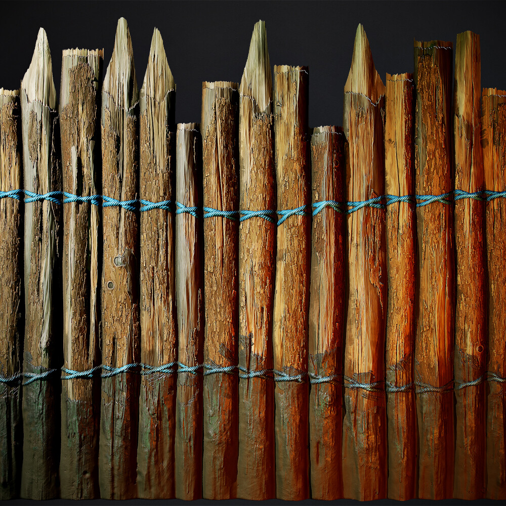 ArtStation - Medieval Wooden Stakes Palisade - Substance Source ...