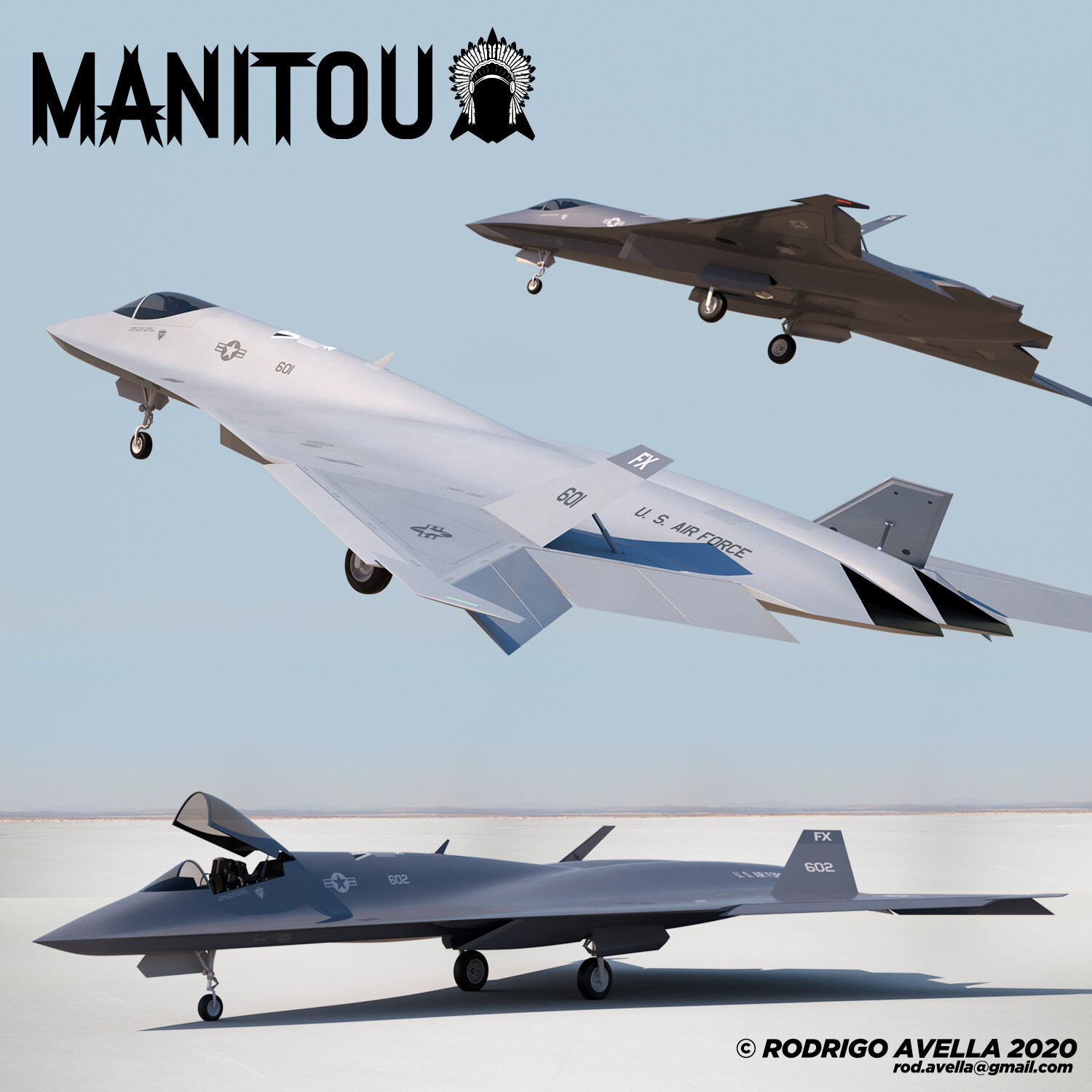Rodrigo Avella - Manitou - Sixth generation fighter concept
