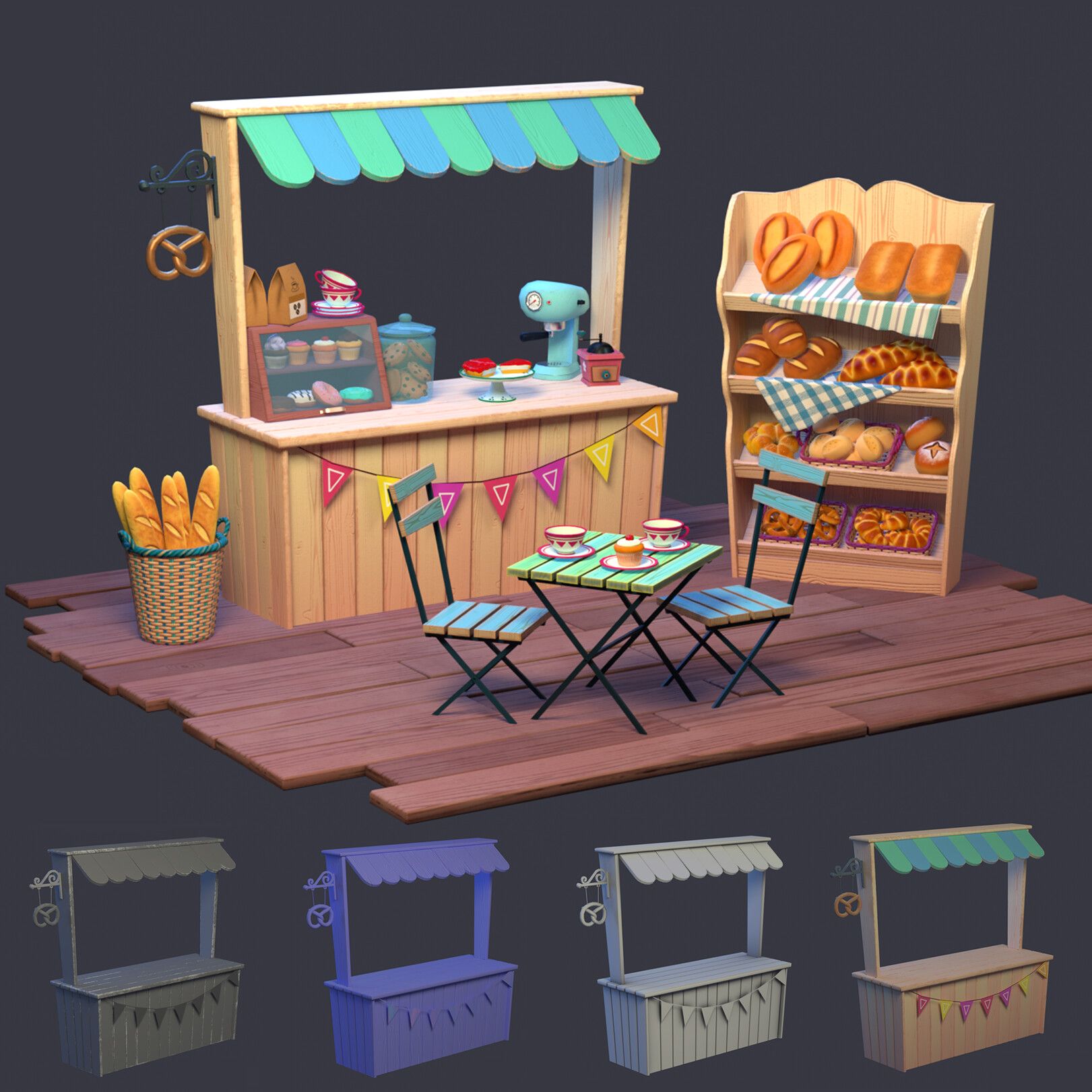 ArtStation - Bakery Stall