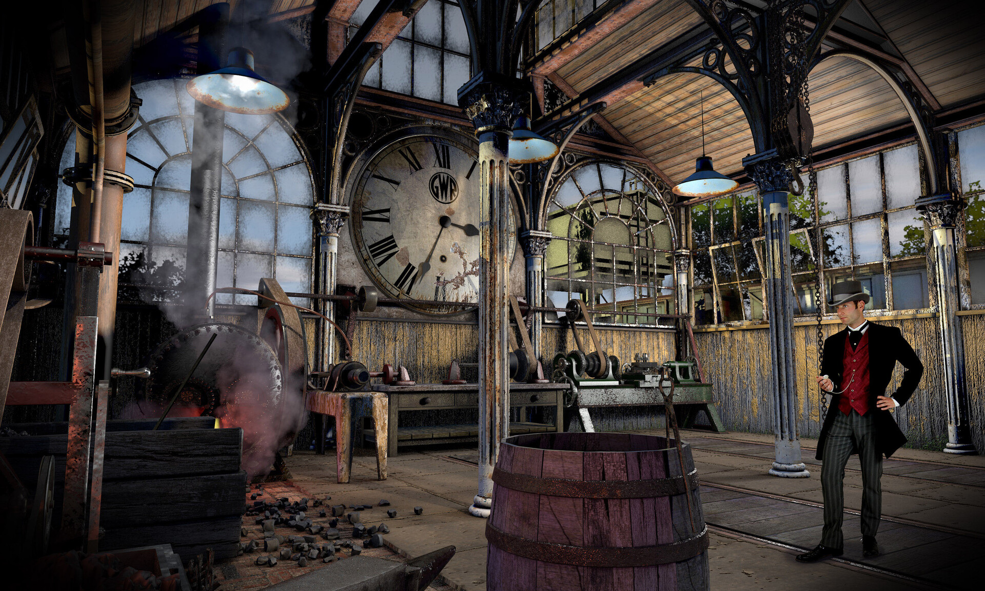 ArtStation - Steam Engine Shed workshop