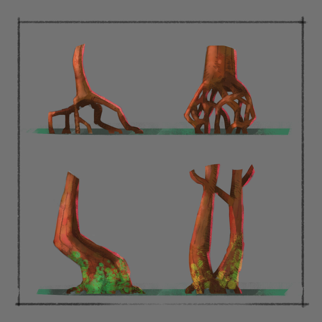 ArtStation - Swamp Trees . Props Concept