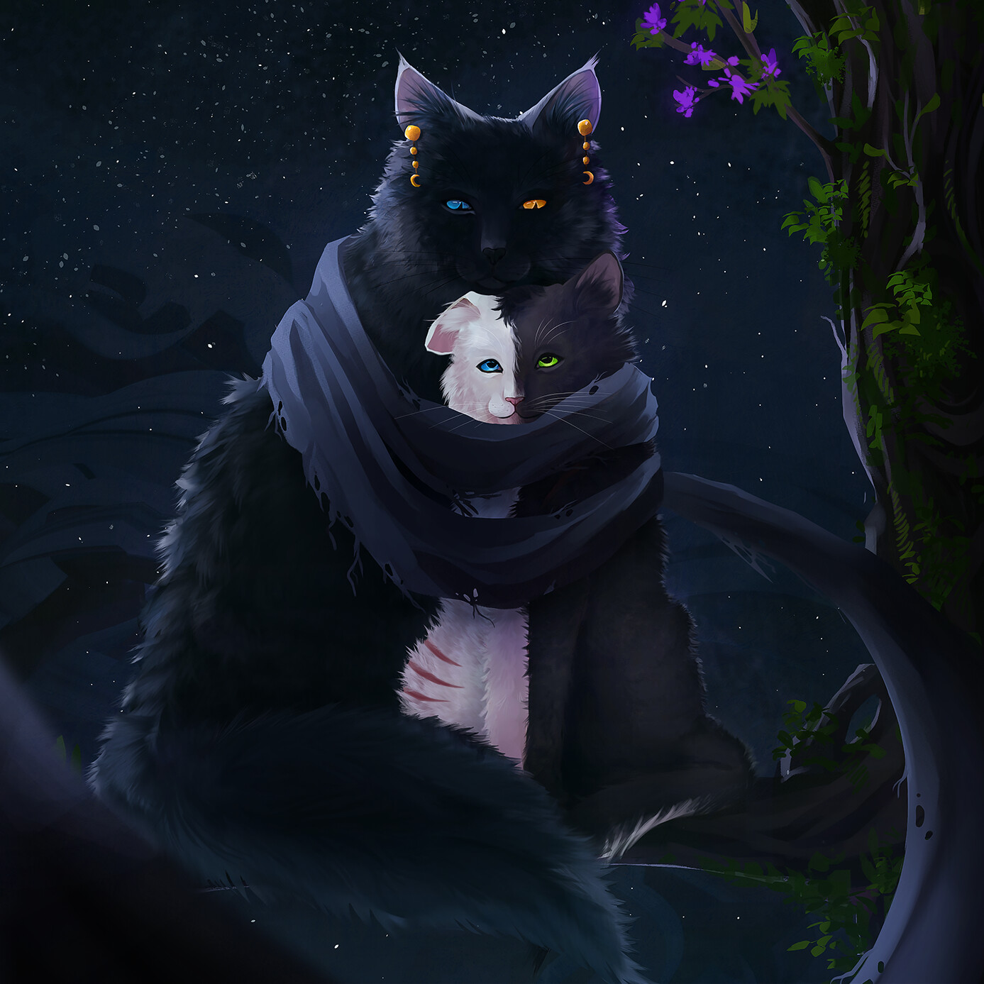 ArtStation - Kuro & Shiro [commission]