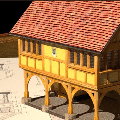 ArtStation - English timber framed Market Hall model