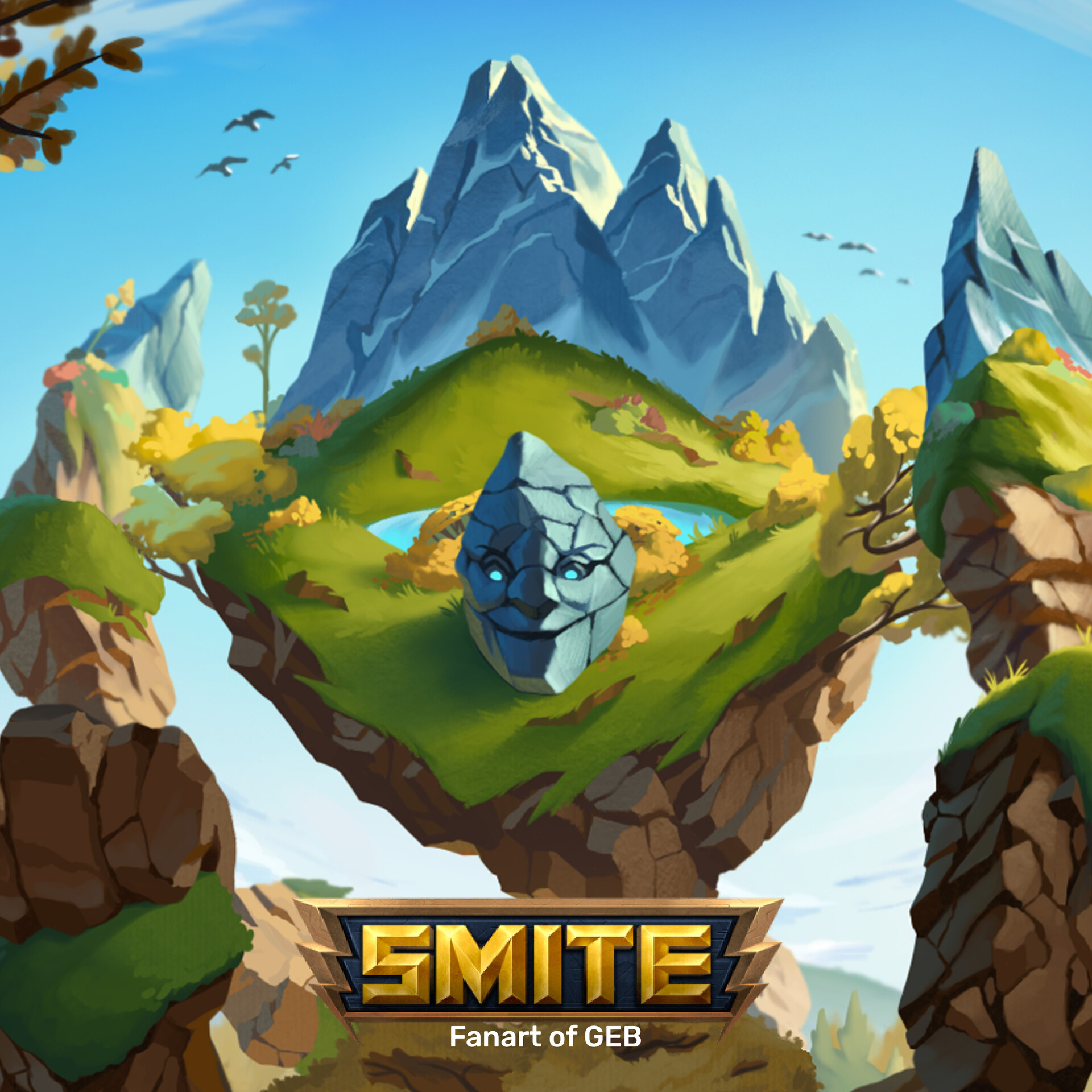 ArtStation - Fanart Smite - Geb Happy Fall