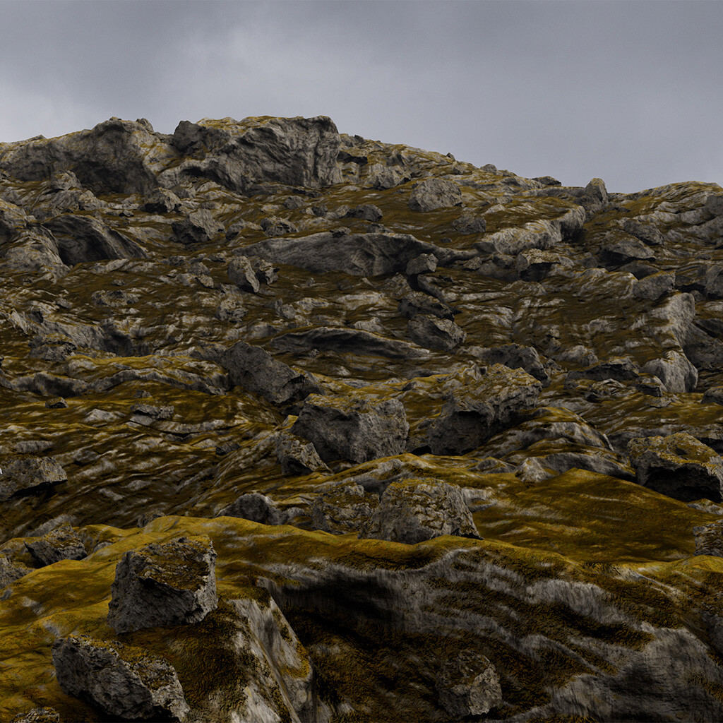 ArtStation - Procedural Mossy Rocks - (Houdini - Unreal)