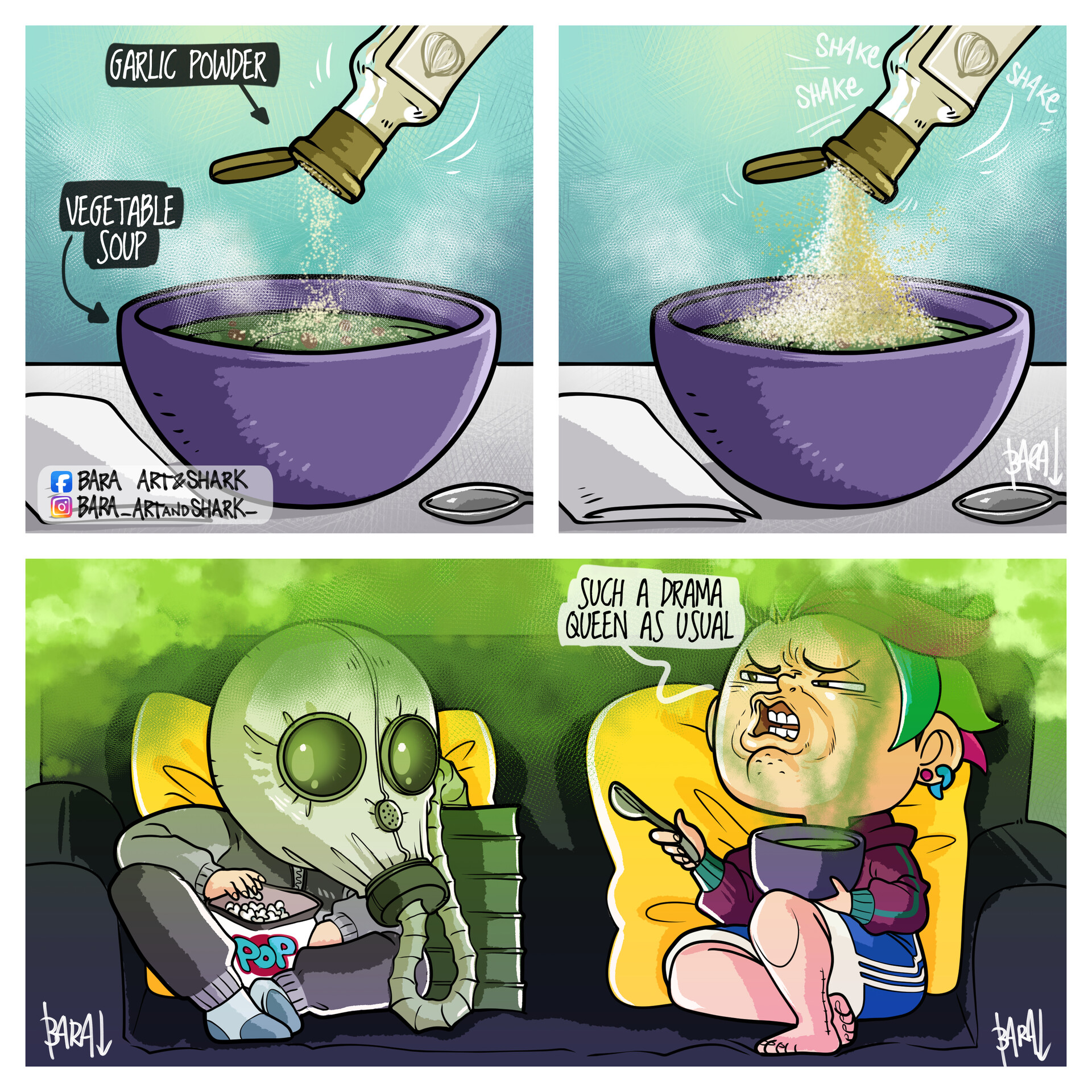 ArtStation - Wednesday's comic "MORE GARLIC PLEASE!"