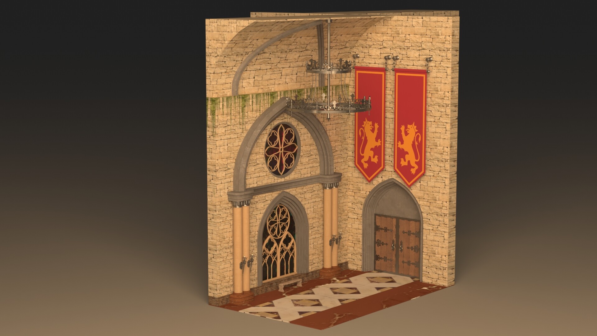 ArtStation - Medieval Castle Hallway
