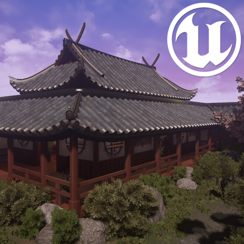 ArtStation - Japanese Temple Garden Dojo - Virtual Production Set