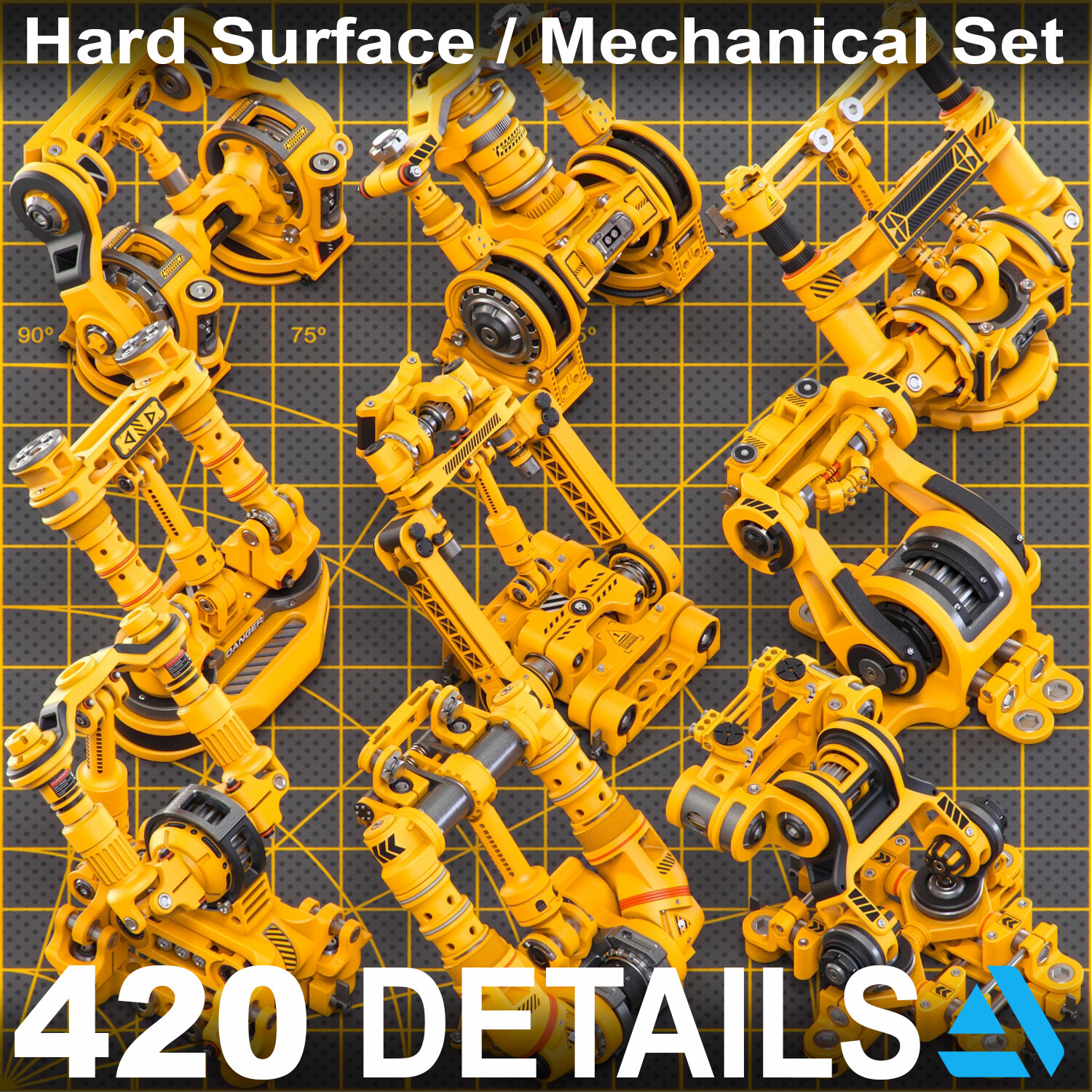 ArtStation - Sci-Fi Hard Surface Mechanical KITBASH 420 DETAILS