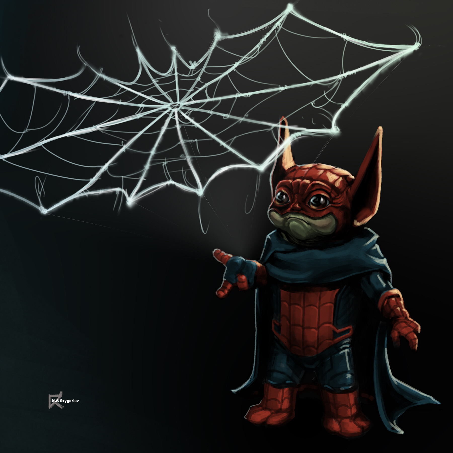ArtStation - Grogu-spider-batman