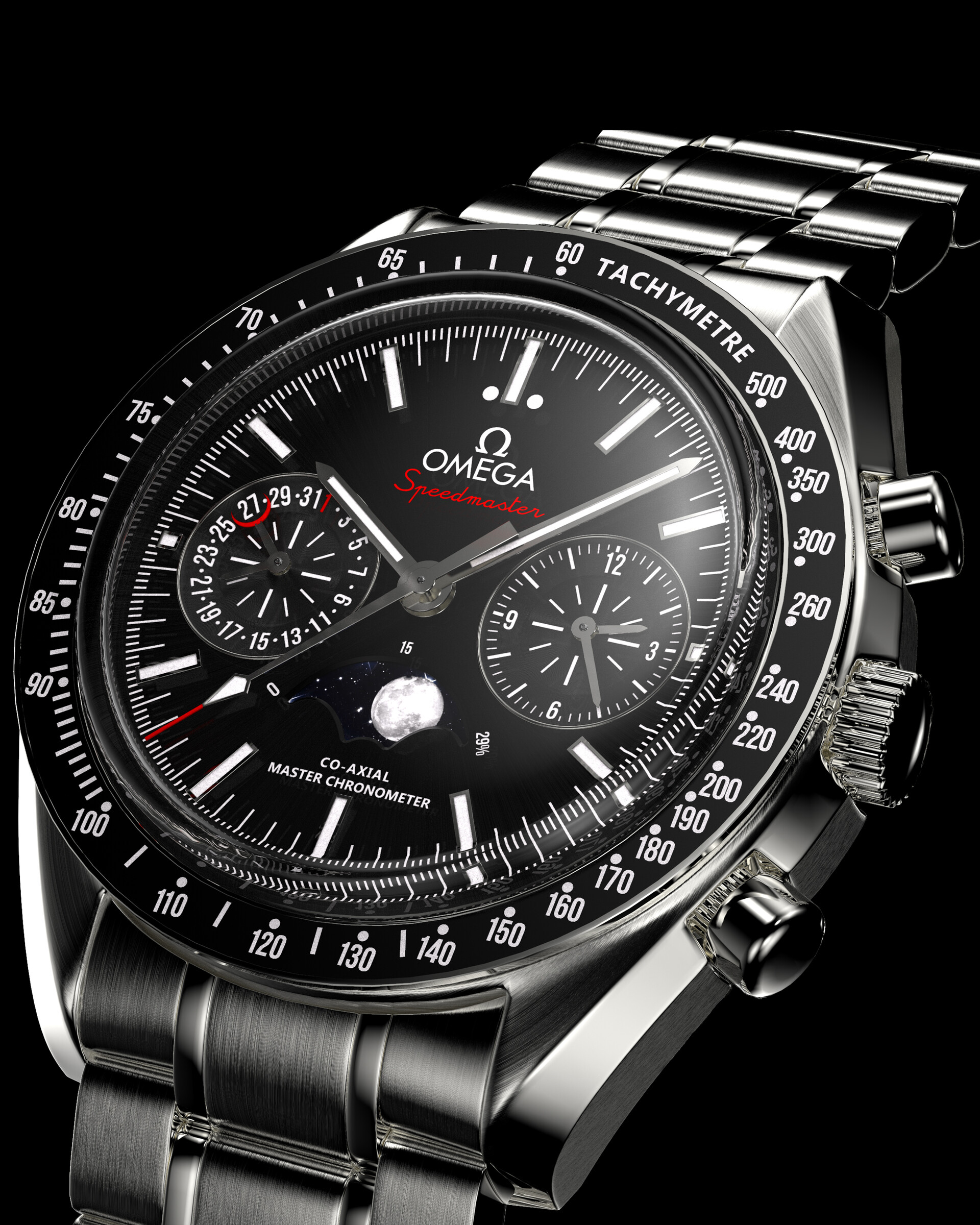 ArtStation - OMEGA Speedmaster Moonphase CG Visualization