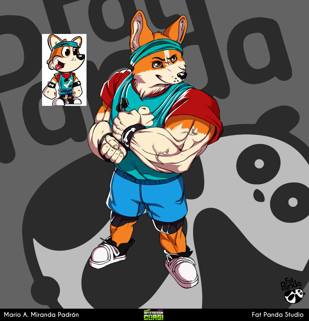 ArtStation - Super fitness corgi - Concept Art characters