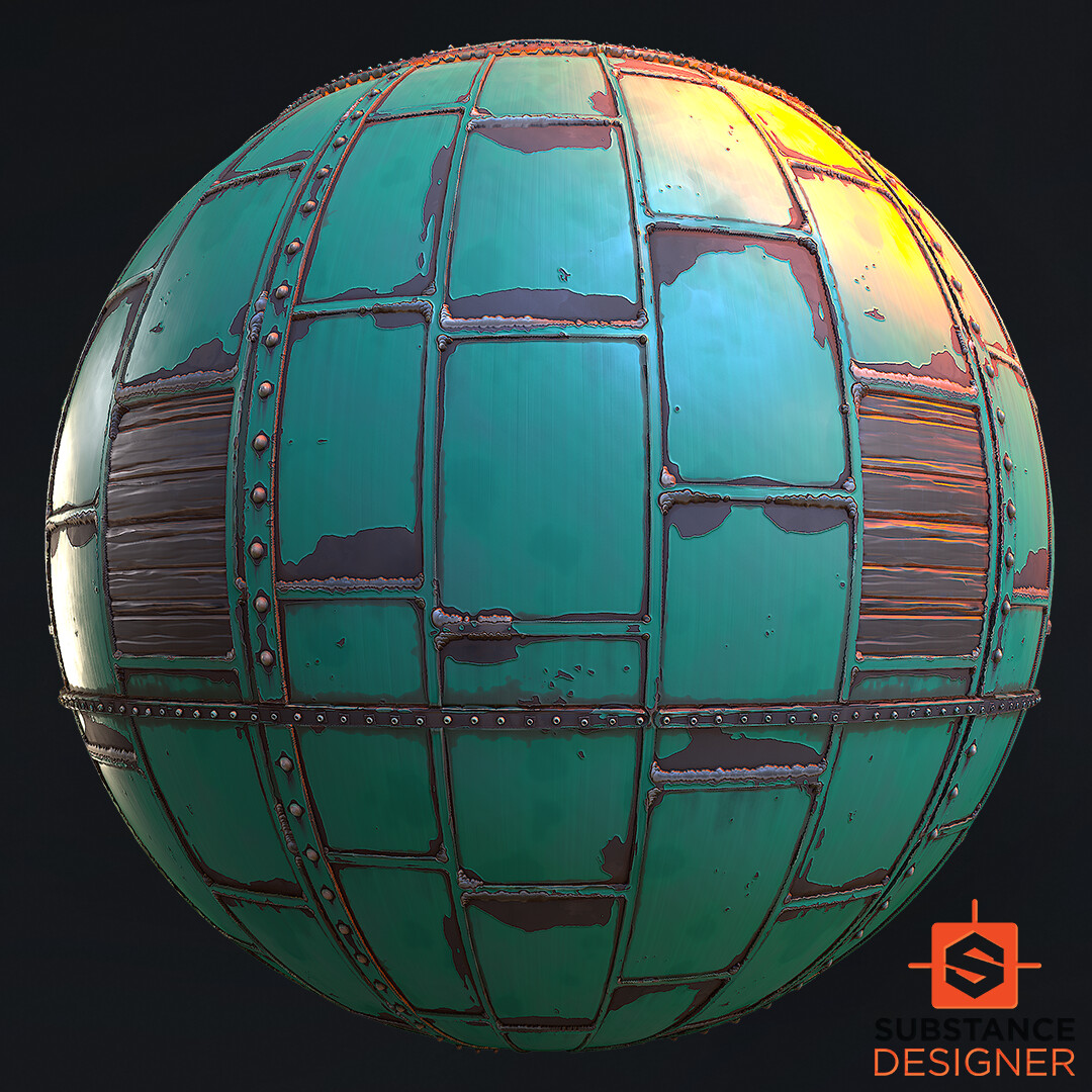 ArtStation - Stylized metal wall