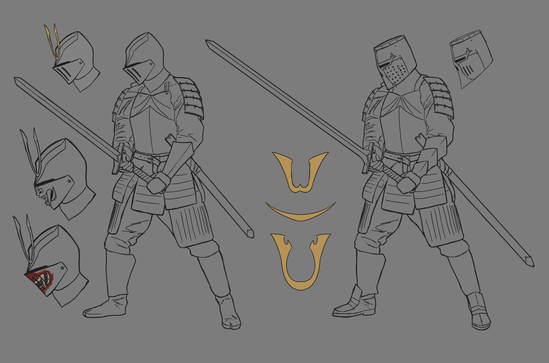 ArtStation - Knight Samurai Hybrid Designs