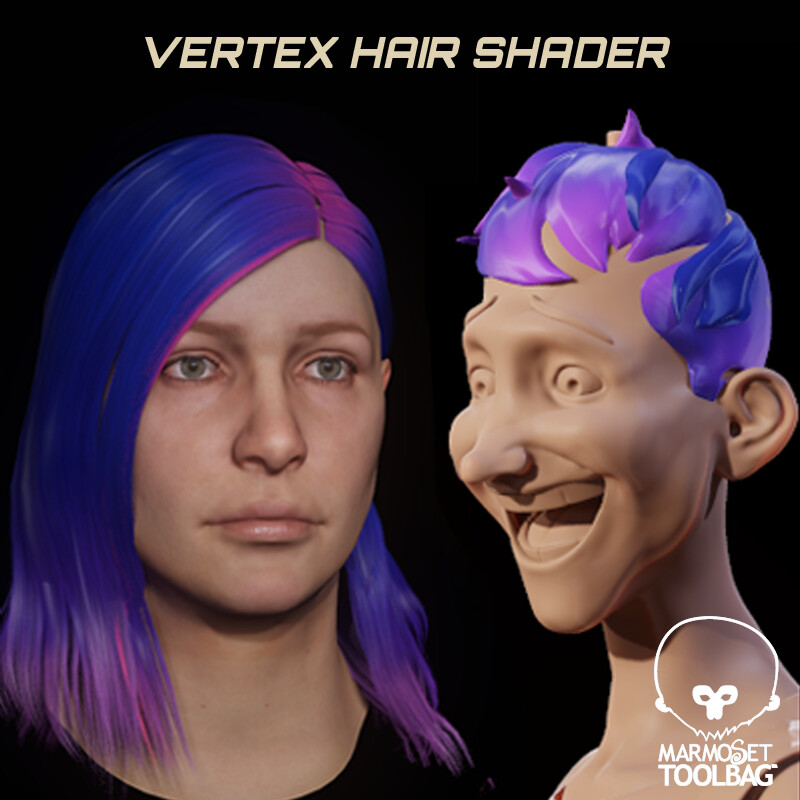 ArtStation - Custom Vertex Hair Shader for Marmoset Toolbag