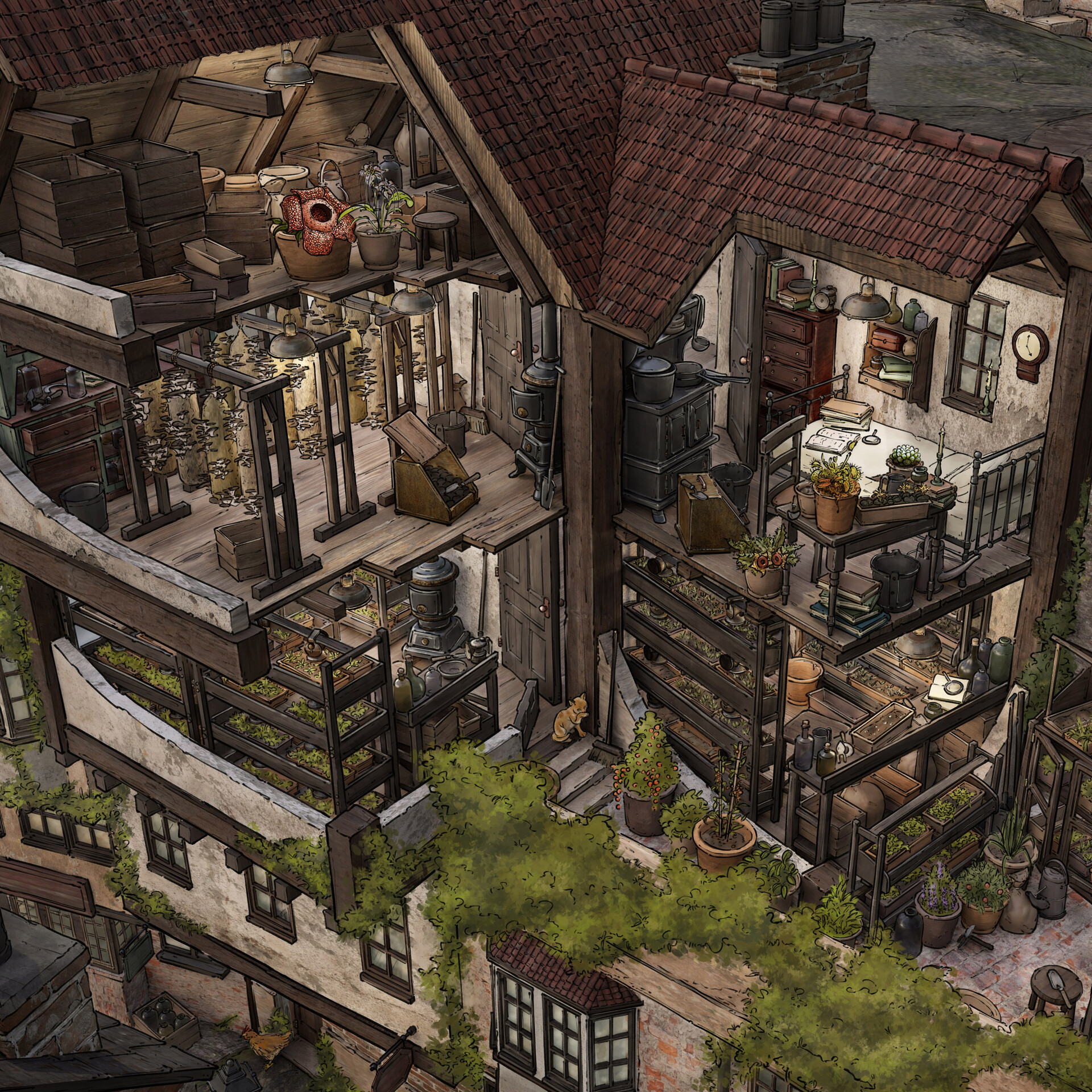 ArtStation - Victorian Mining Town - Greenhouse