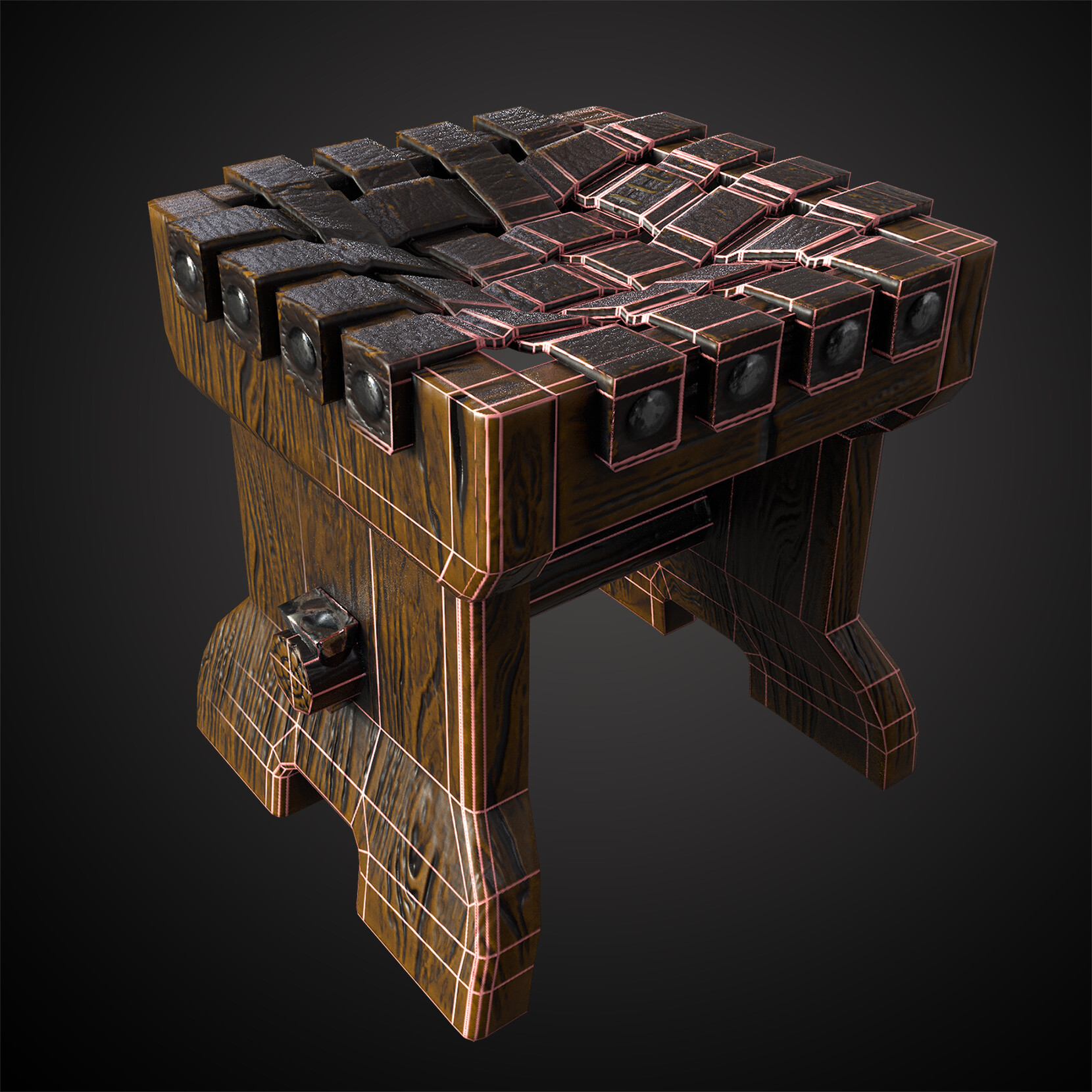 ArtStation - Medieval leather stool