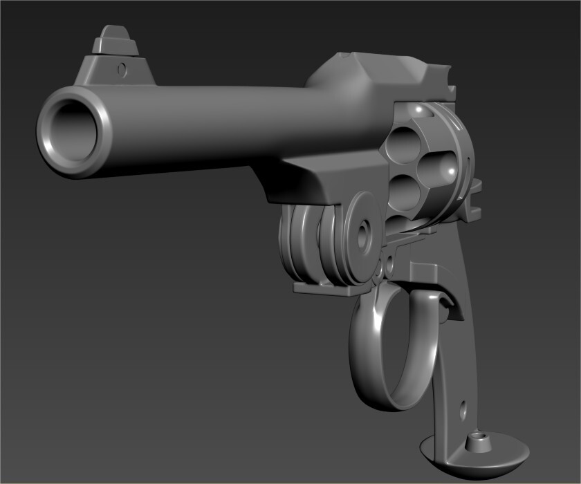 ArtStation - WIP Japanese Nambu Type 26 Service Revolver