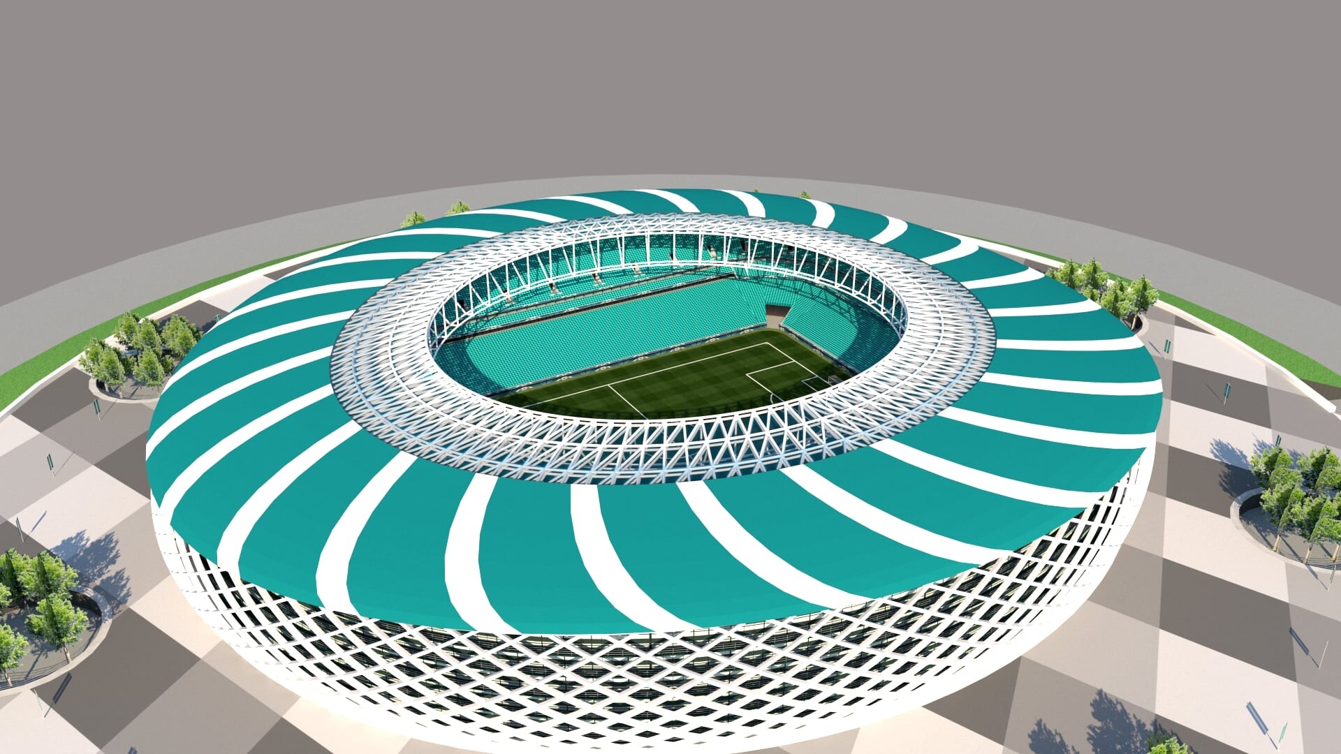 ArtStation - Football stadium model before and after the Render